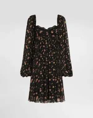 Dolce & Gabbana Small Floral-print Chiffon Dress Dresses - Multicolor