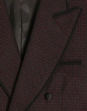 Dolce & Gabbana Double-breasted Jacket In Micro-pattern Jacquard Suits And Blazers Multi-colored