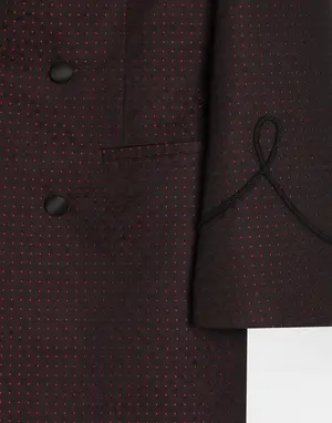Dolce & Gabbana Double-breasted Jacket In Micro-pattern Jacquard Suits And Blazers Multi-colored