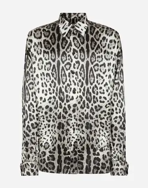 Dolce & Gabbana Super-oversize Leopard- Silk Shirt Shirts - Print