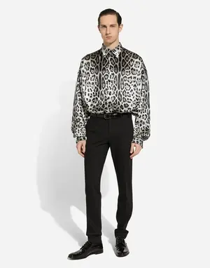 Dolce & Gabbana Super-oversize Leopard- Silk Shirt Shirts
