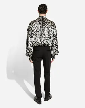 Dolce & Gabbana Super-oversize Leopard- Silk Shirt Shirts