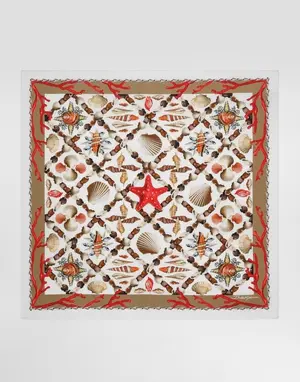 Dolce & Gabbana Shell-print Silk Scarf Scarves And Silks - Multicolor
