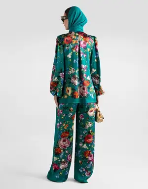 Dolce & Gabbana Rose-print Satin Shirt