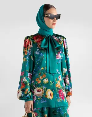 Dolce & Gabbana Rose-print Satin Shirt