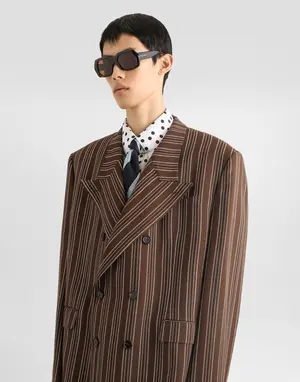 Dolce & Gabbana Double-breasted Jacket In Pinstripe Suits And Blazers Multi-colored