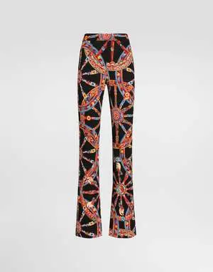 Dolce & Gabbana Carretto-print Viscose Jersey Leggings Pants And Shorts - Multicolor