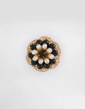 Dolce & Gabbana Metal Brooch With Rhinestones Bijoux Metal - Gold