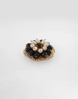 Dolce & Gabbana Metal Brooch With Rhinestones Bijoux Metal