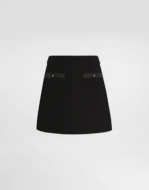 Dolce & Gabbana A-line Wool Crepe Miniskirt Skirts - Black