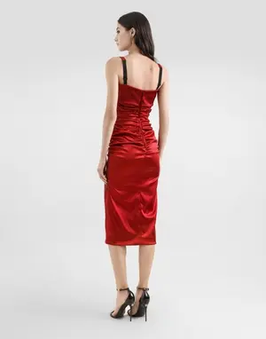Dolce & Gabbana Stretch Satin Fitted Dress