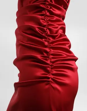 Dolce & Gabbana Stretch Satin Fitted Dress