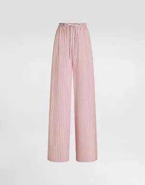 Dolce & Gabbana Striped Poplin Trousers Pants And Shorts - Multicolor