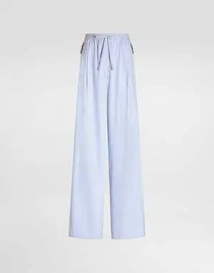 Dolce & Gabbana Striped Poplin Trousers Pants And Shorts - Multicolor