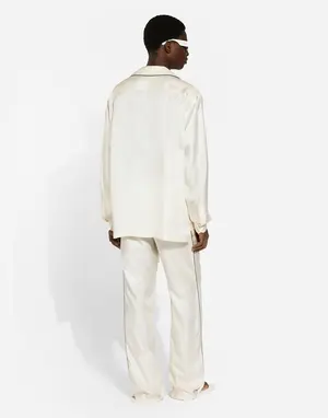 Dolce & Gabbana Silk Jogging Pants With Dg Embroidery Pants And Shorts
