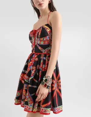 Dolce & Gabbana Carretto-print Silk Twill Dress - Multicolor