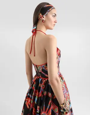 Dolce & Gabbana Carretto-print Silk Twill Dress - Multicolor