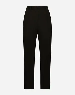 Dolce & Gabbana High-waisted Wool Gabardine Cigarette Pants Pants And Shorts - Black