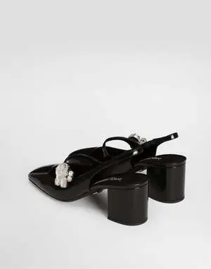 Dolce & Gabbana Polished Calfskin Slingback Pumps With Embellishment - Black