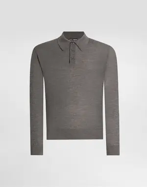 Dolce & Gabbana Cashmere Polo Shirt Sweaters And Cardigans Gray - Grey