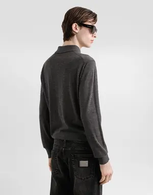 Dolce & Gabbana Cashmere Polo Shirt Sweaters And Cardigans Gray
