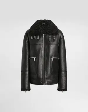 Dolce & Gabbana Shearling Jacket Coats And Jackets - Black