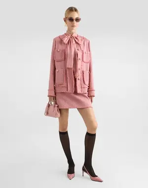 Dolce & Gabbana Wool Raschel Tweed Miniskirt Skirts