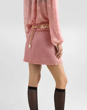 Dolce & Gabbana Wool Raschel Tweed Miniskirt Skirts