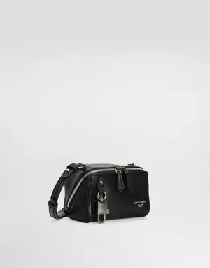 Dolce & Gabbana Lock Tempesta Calfskin Crossbody Bag Crossbody Bags - Black