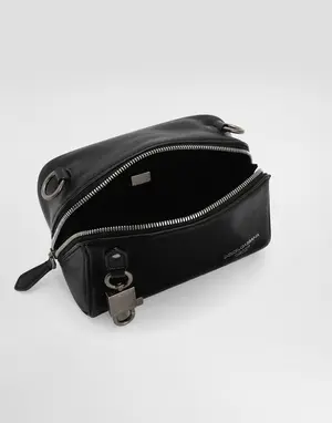 Dolce & Gabbana Lock Tempesta Calfskin Crossbody Bag Crossbody Bags - Black