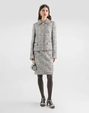 Dolce & Gabbana Single-breasted Jacket In Floral Jacquard Blazers