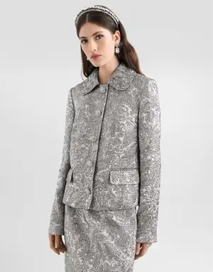 Dolce & Gabbana Single-breasted Jacket In Floral Jacquard Blazers