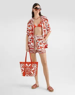 Dolce & Gabbana Majolica-print Silk Bermuda Shorts - Multicolor