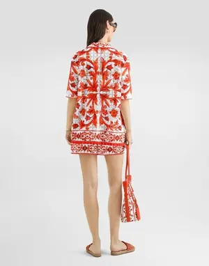 Dolce & Gabbana Majolica-print Silk Bermuda Shorts - Multicolor
