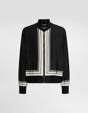 Dolce & Gabbana Printed Oversized Bomber Jacket Coats And Jackets - Multicolor