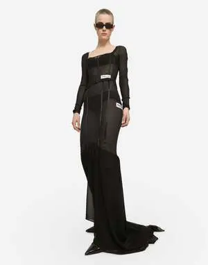 Dolce & Gabbana Long Silk Mermaid Skirt
