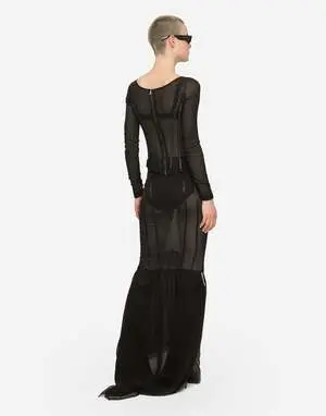 Dolce & Gabbana Long Silk Mermaid Skirt