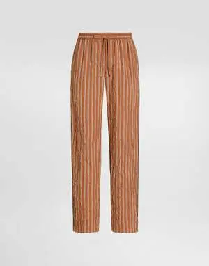 Dolce & Gabbana Crinkled Striped Fabric Vanity Trousers Pants And Shorts Multi-colored - Multicolor
