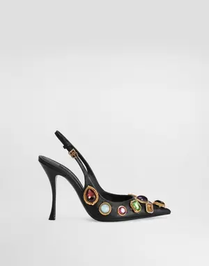 Dolce & Gabbana Slingback With Stone Embroidery Pumps And Slingback Multi-colored - Multicolor