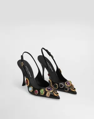 Dolce & Gabbana Slingback With Stone Embroidery Pumps And Slingback Multi-colored