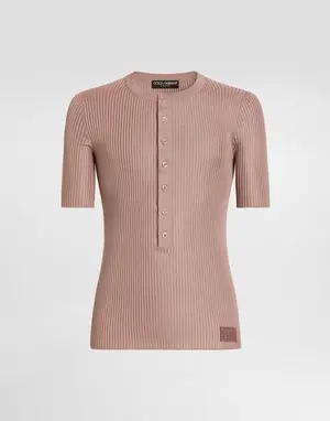 Dolce & Gabbana Serafino M/c Sweaters And Cardigans - Pink