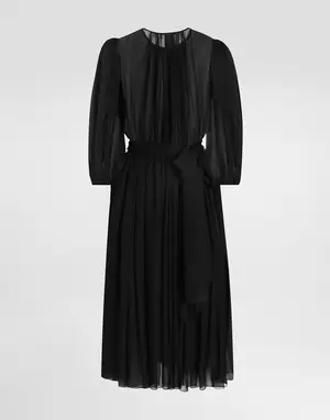 Dolce & Gabbana Chiffon Dress Dresses Silk - Black