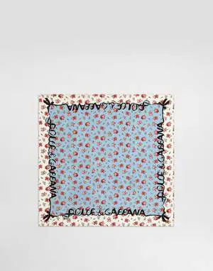 Dolce & Gabbana Small Rose-print Silk Twill Scarf 50x50 Scarves And Silks - Multicolor