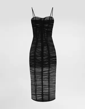 Dolce & Gabbana Tulle Calf-length Dress With Draping
