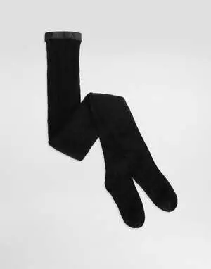 Dolce & Gabbana Openwork Cotton Tights Socks And Tights - Black