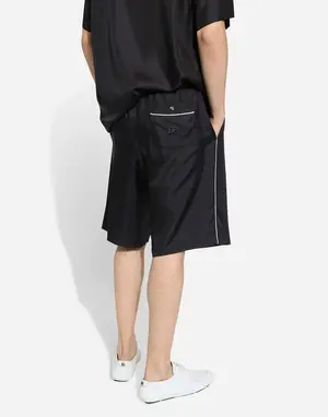 Dolce & Gabbana Embroidered Silk Jogging Shorts