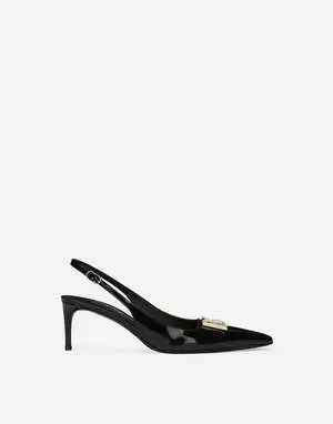 Dolce & Gabbana Polished Calfskin Slingbacks Pumps And Slingback Leather - Black