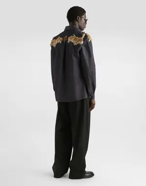 Dolce & Gabbana Denim Shirt With Patches Denim Multi-colored