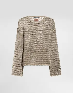 Dolce & Gabbana Cotton-linen Pullover Sweaters And Cardigans - Beige