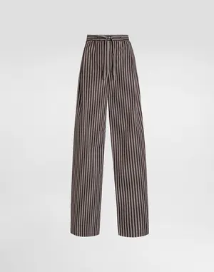 Dolce & Gabbana Striped Poplin Trousers Pants And Shorts - Multicolor